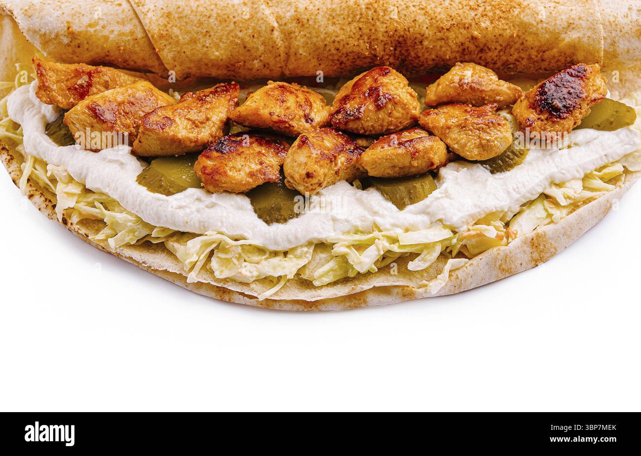 Food, A delicious chicken sandwich featuring grilled chicken pieces ...