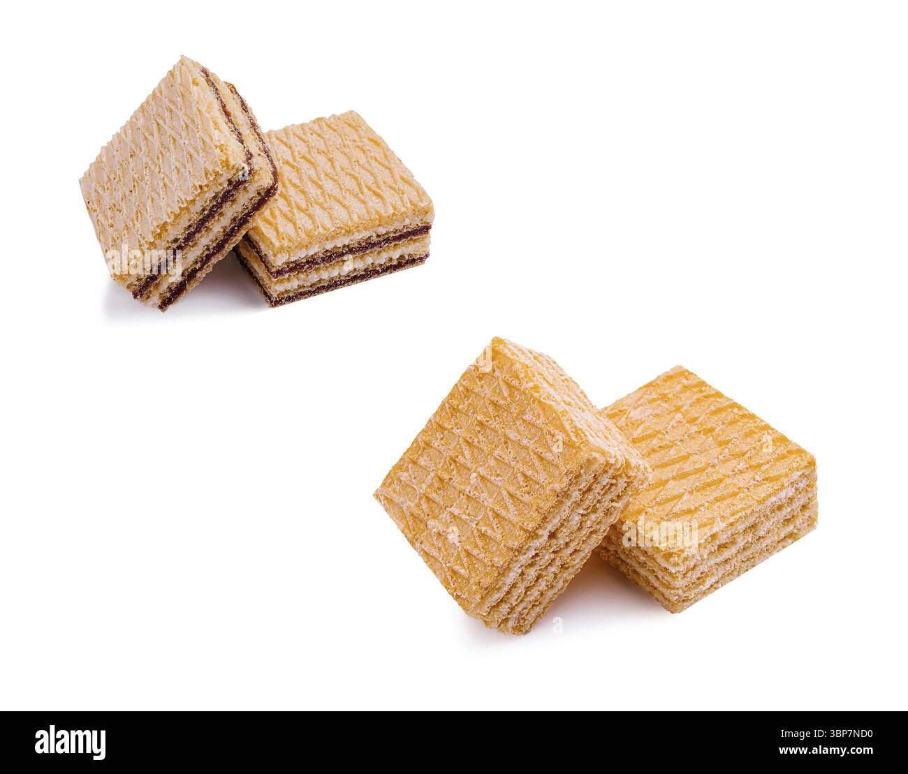 Food, Layers of crispy wafer cookies are arranged in a neat stack ...