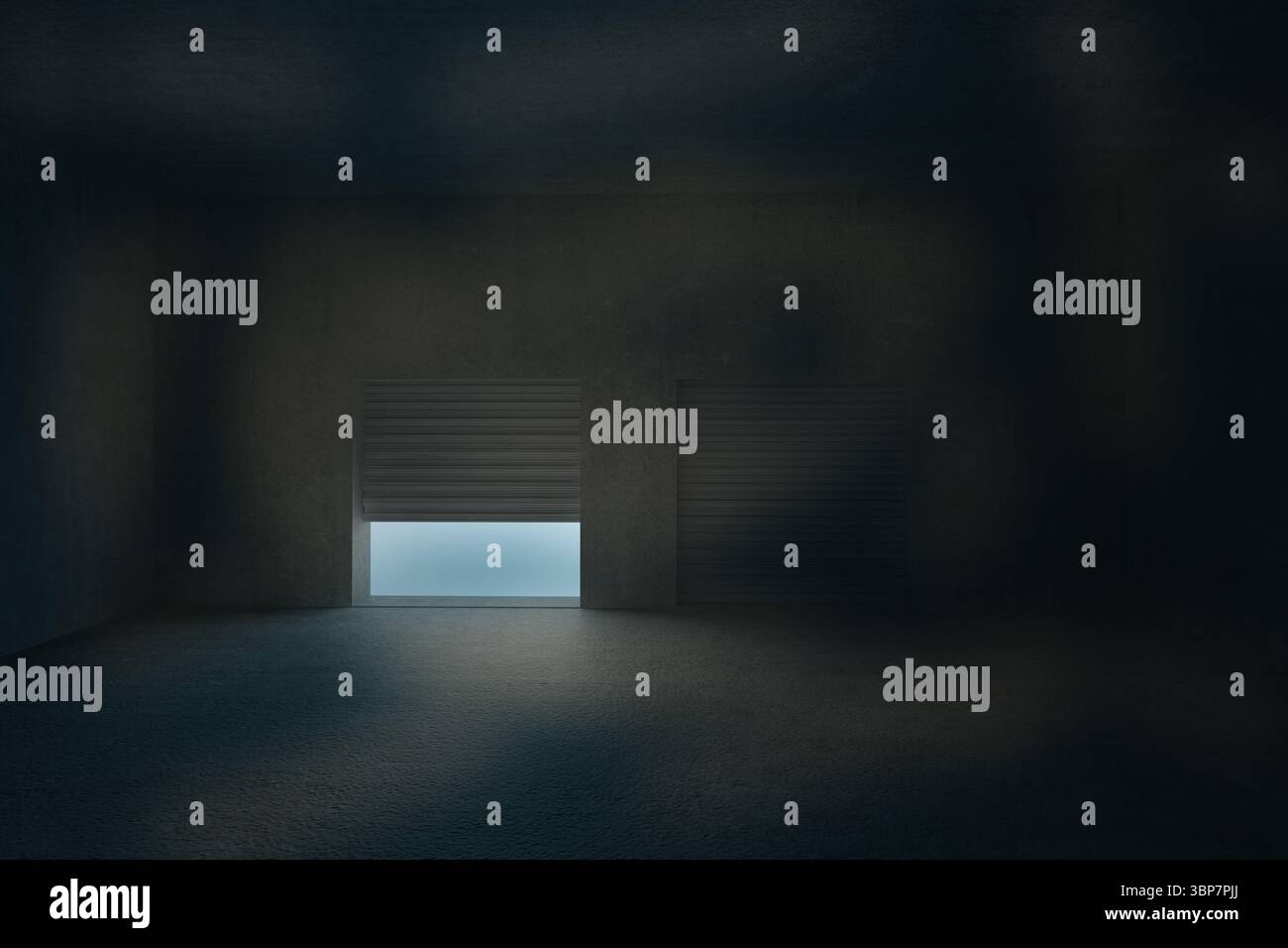 Shutter opening in dark room Stock Photo - Alamy