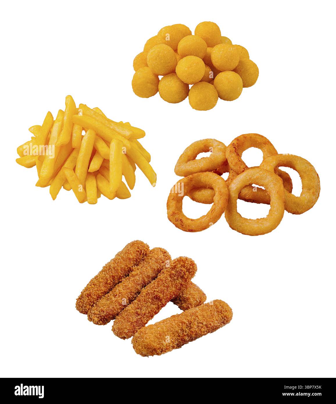 Variety appetizing fried snacks Cut Out Stock Images & Pictures - Alamy