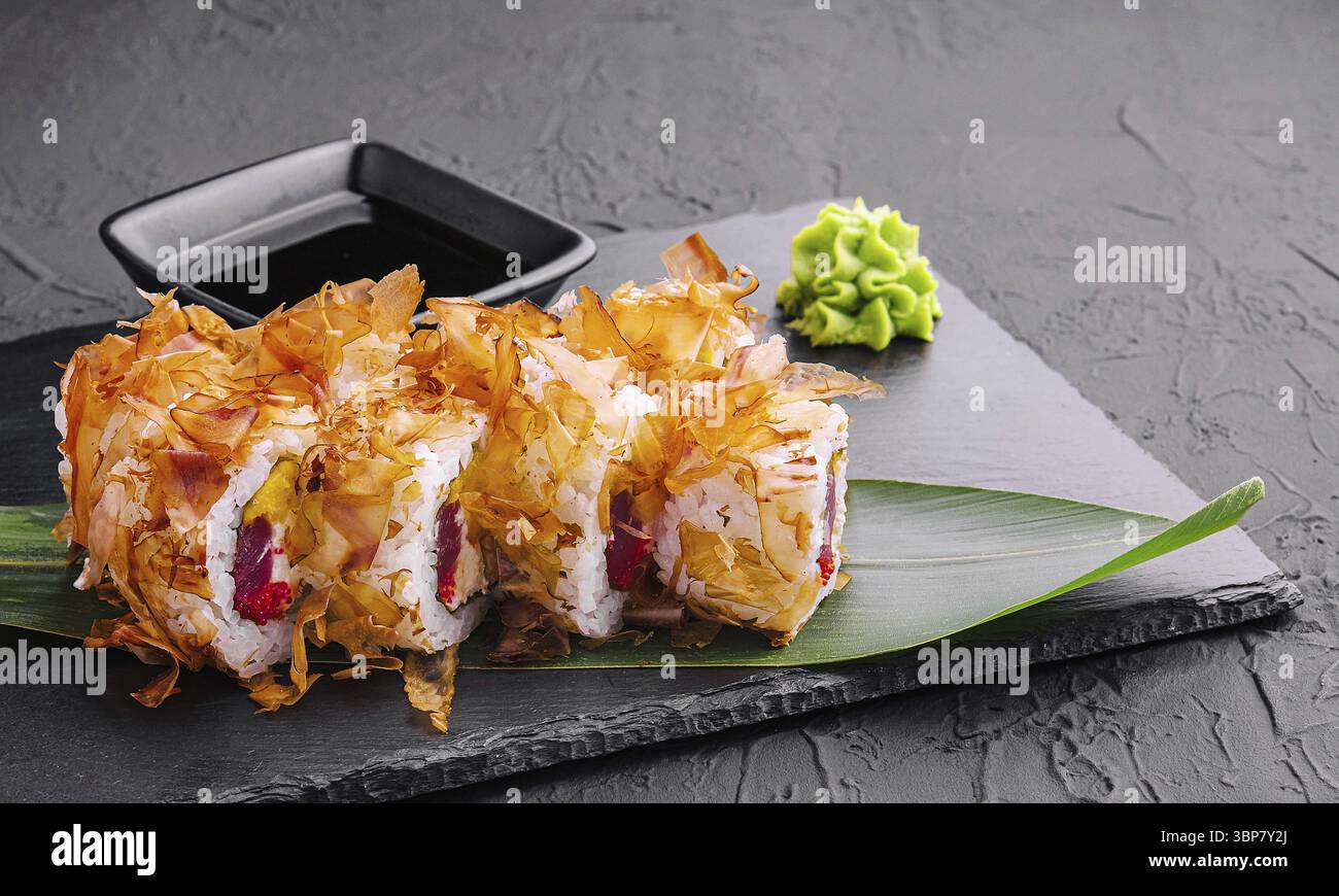 Food, Bonito Maki Sushi - Rolls with Fresh Tuna and Cream Cheese inside ...