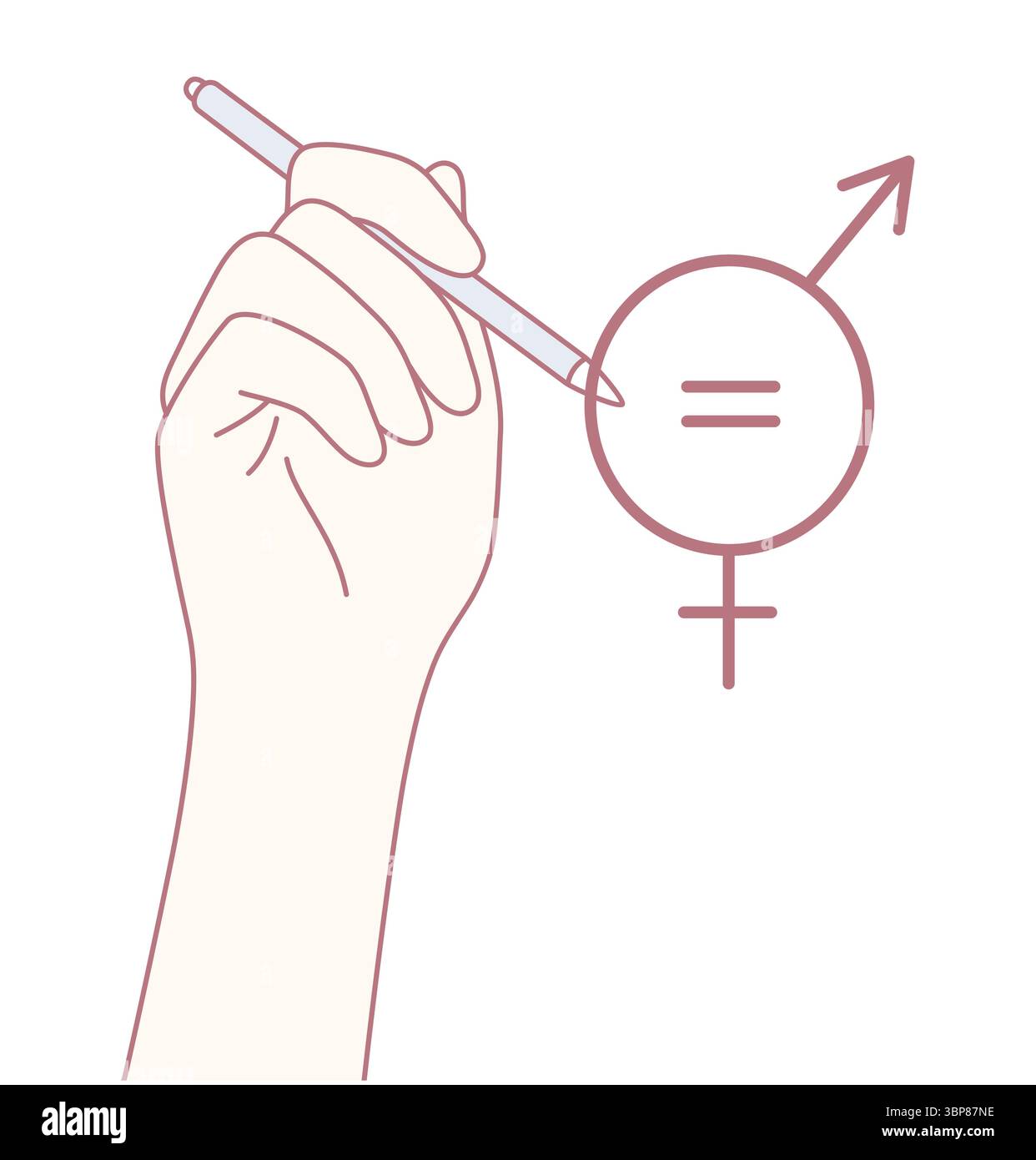 An illustration vividly embodying the concept of gender equality with a ...