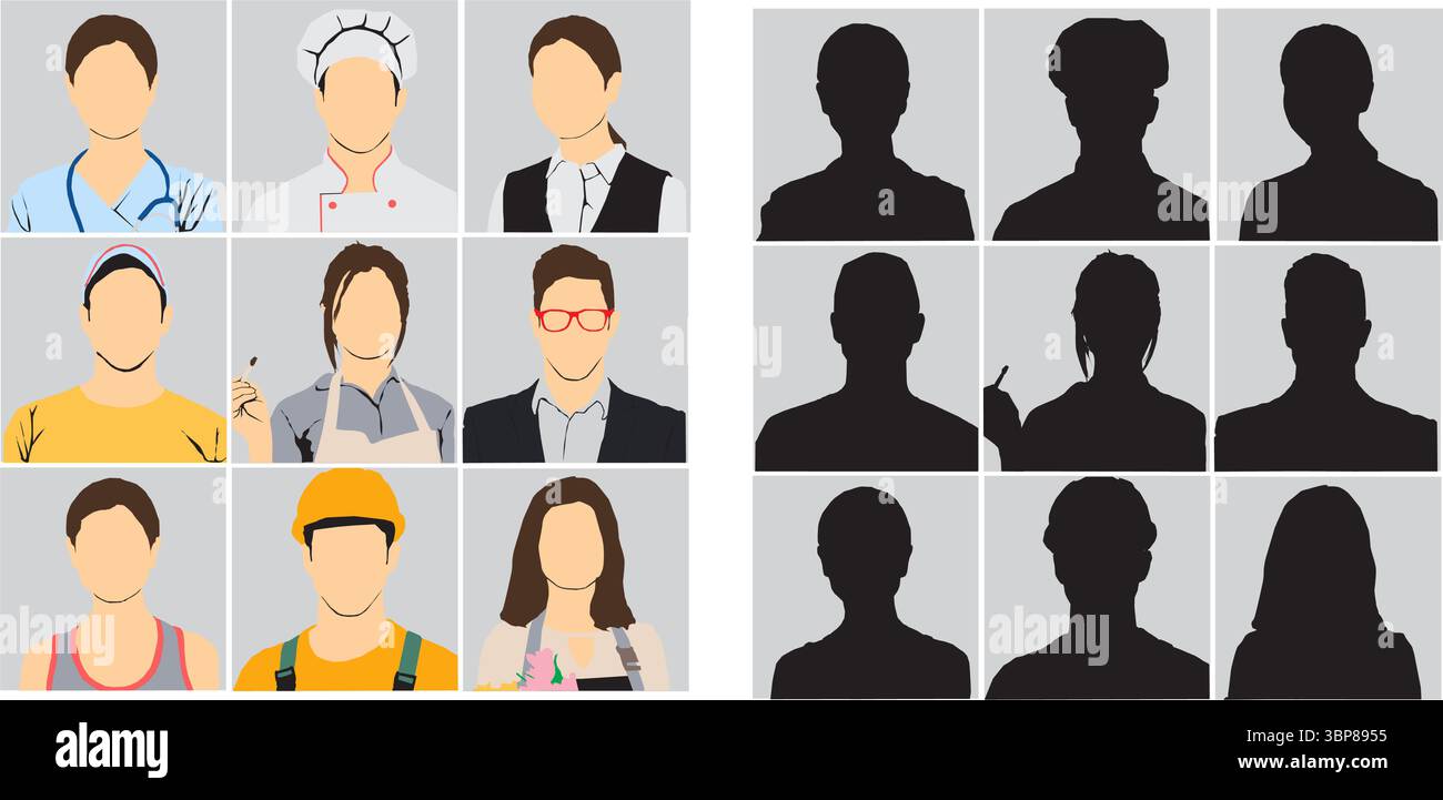 vector illustration of different occupational people Stock Vector Image ...