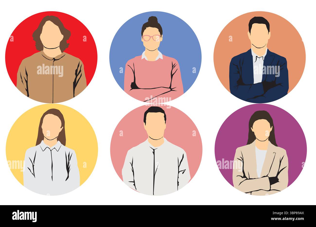 different occupational people profile collection Stock Vector Image ...