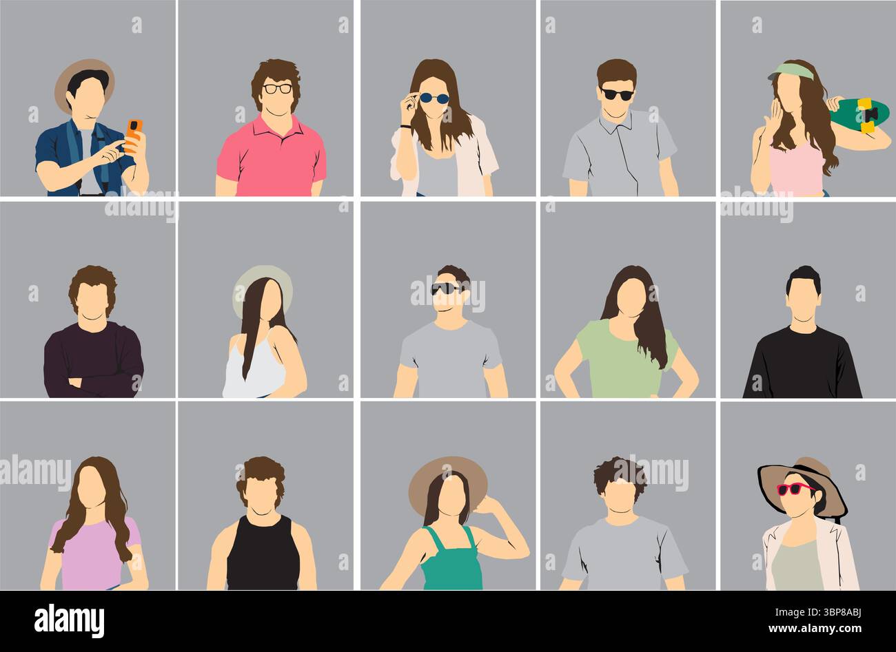 summer people profile collection Stock Vector Image & Art - Alamy