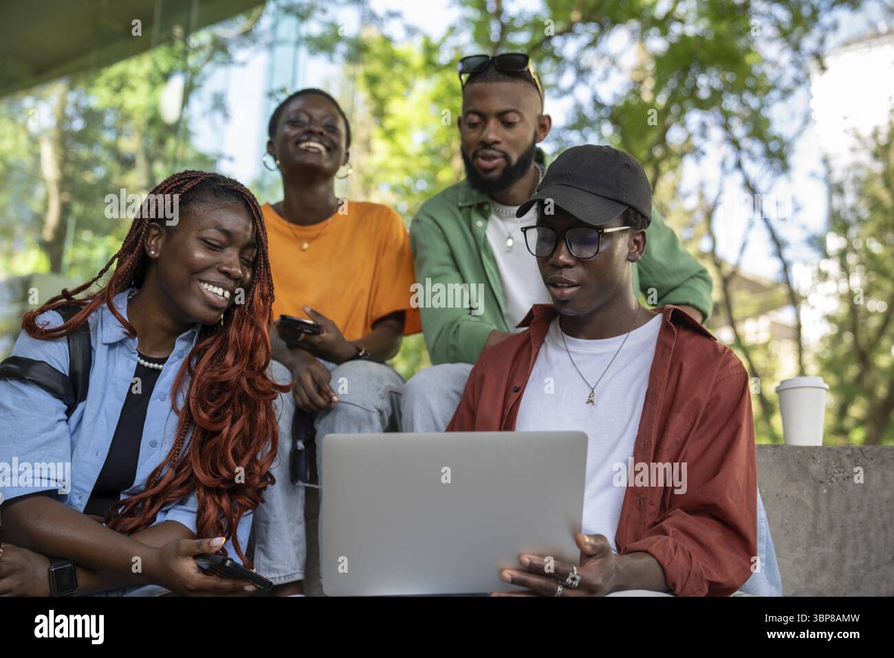 Joyful group classmates buddies hi-res stock photography and images - Alamy