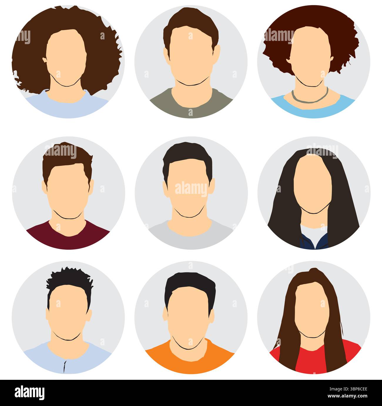 Collection round avatar icons hi-res stock photography and images - Alamy