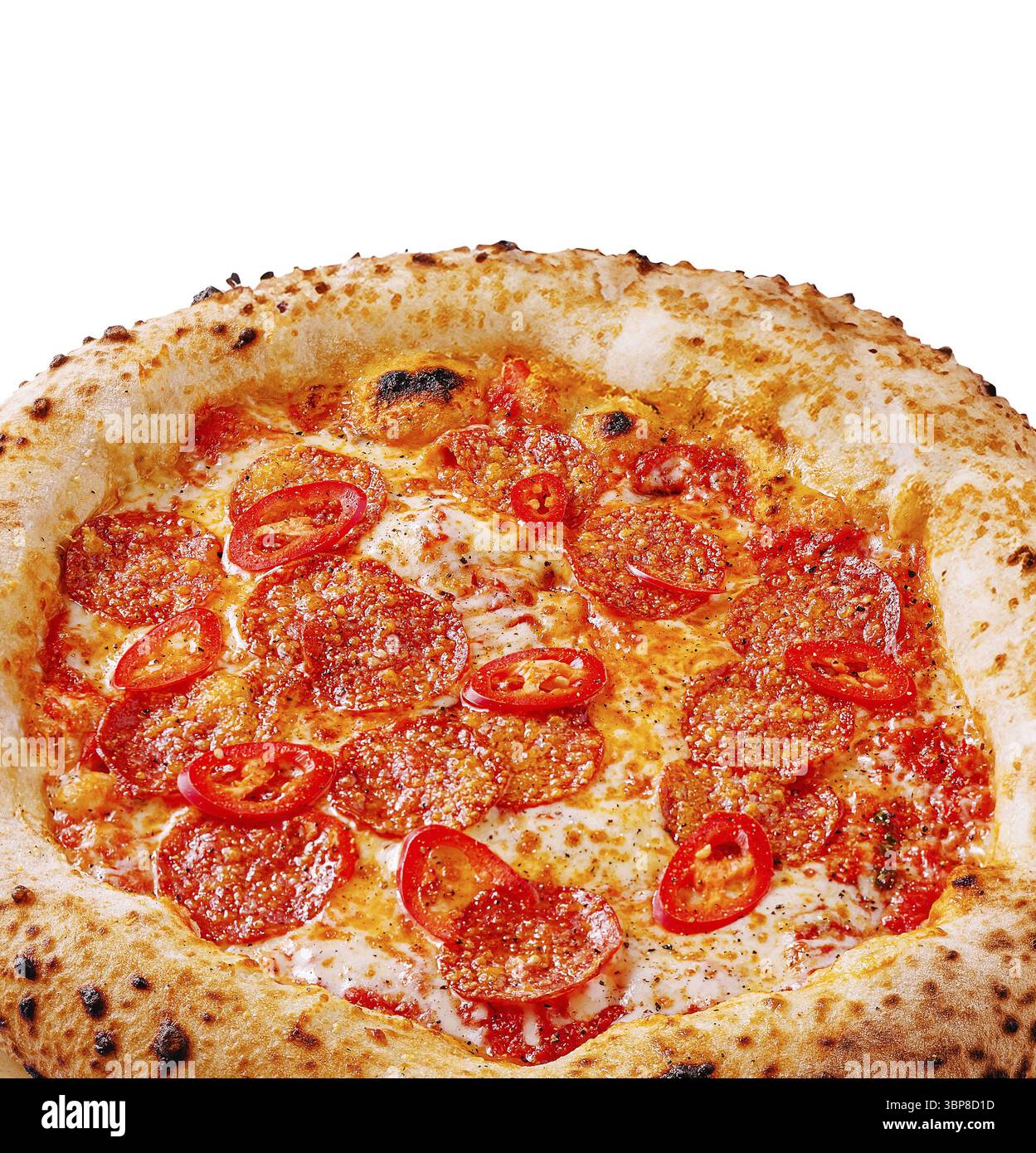 Food, A delicious pepperoni pizza is served, featuring a crispy ...