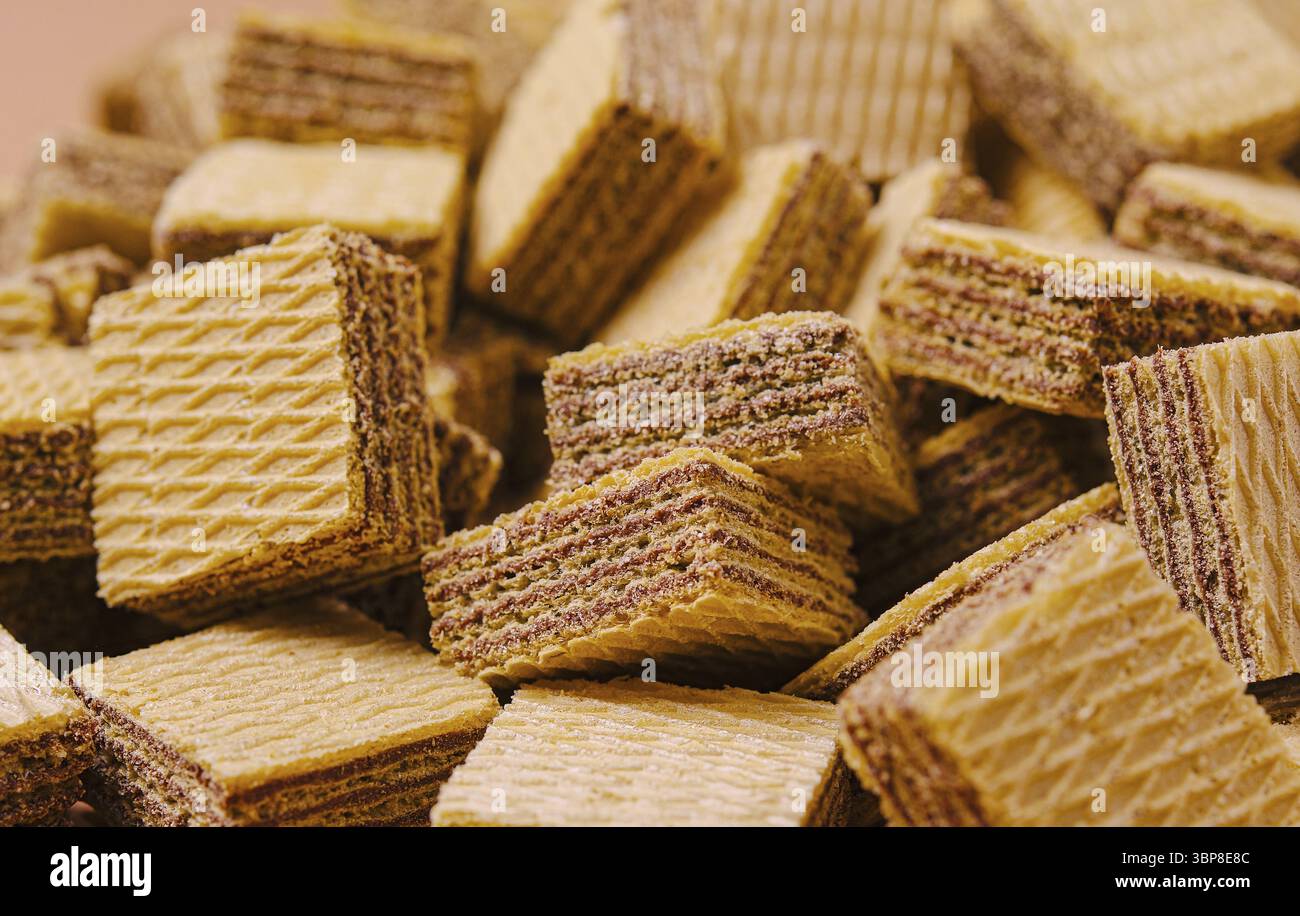Food, A tempting assortment of crunchy layered wafers is beautifully ...