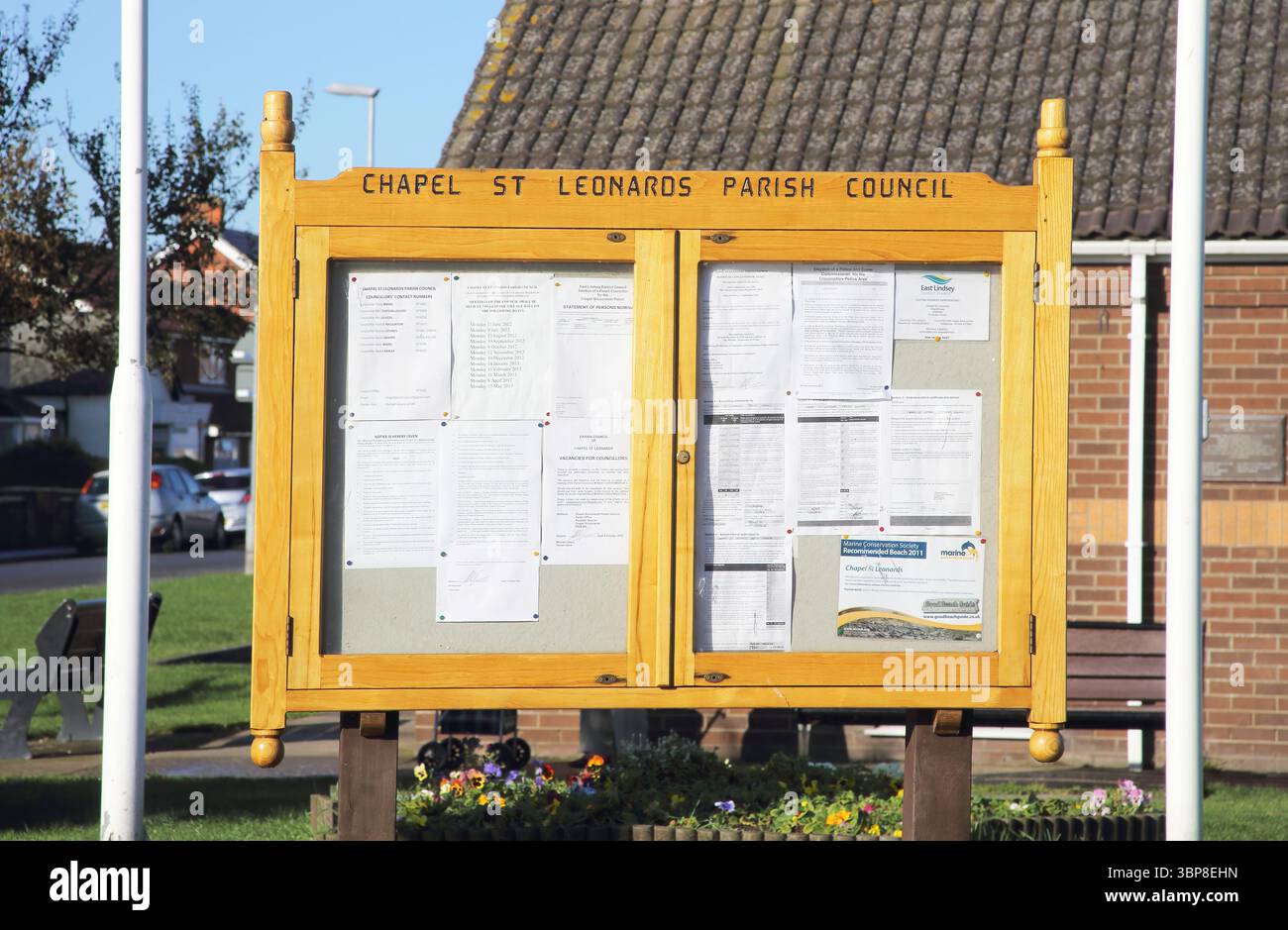 parish council notice board at chapel st leonards on the lincolnshire ...