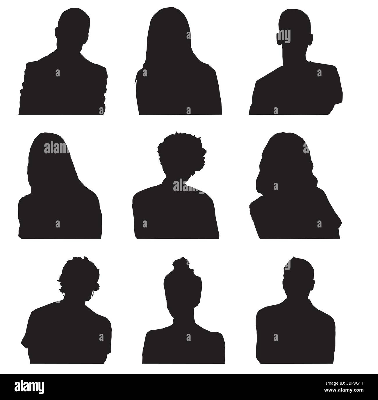 silhouette collection of people half isolated Stock Vector Image & Art ...