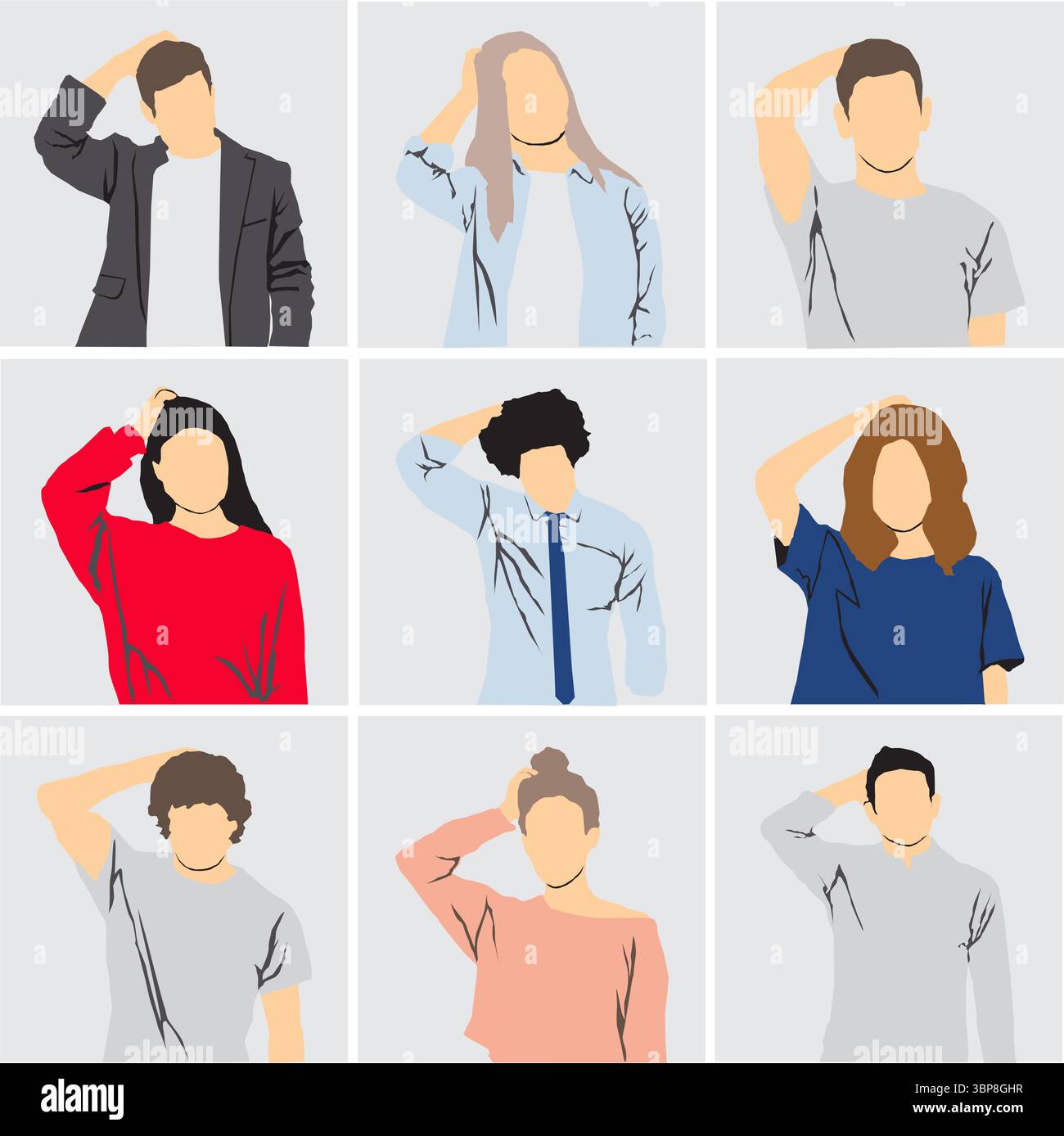 set of people half isolated Stock Vector Image & Art - Alamy