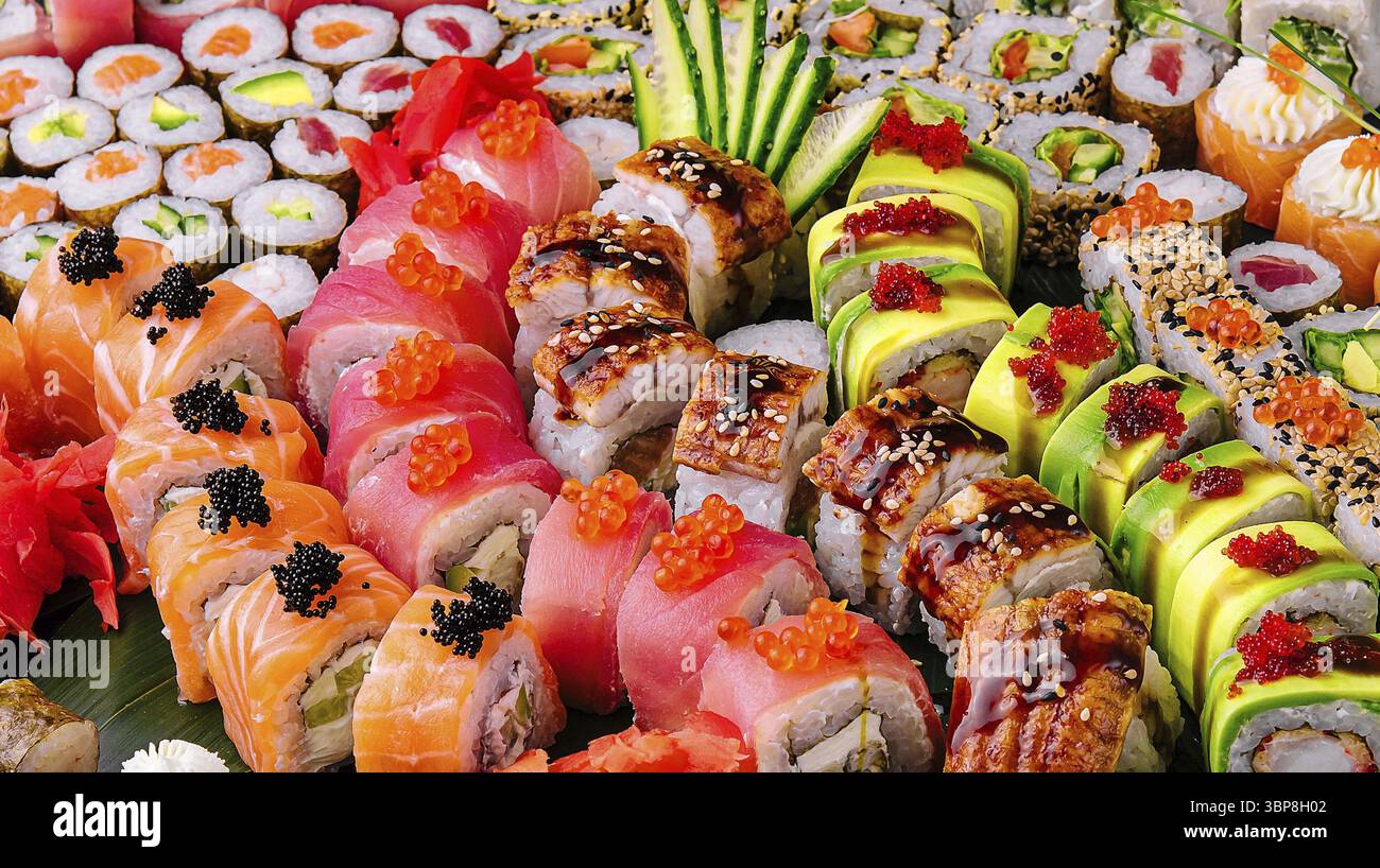 Food big sushi set hi-res stock photography and images - Alamy