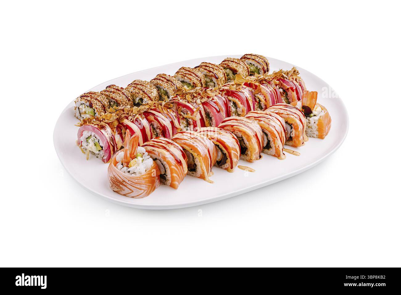 Delicious sushi roll features Cut Out Stock Images & Pictures - Alamy