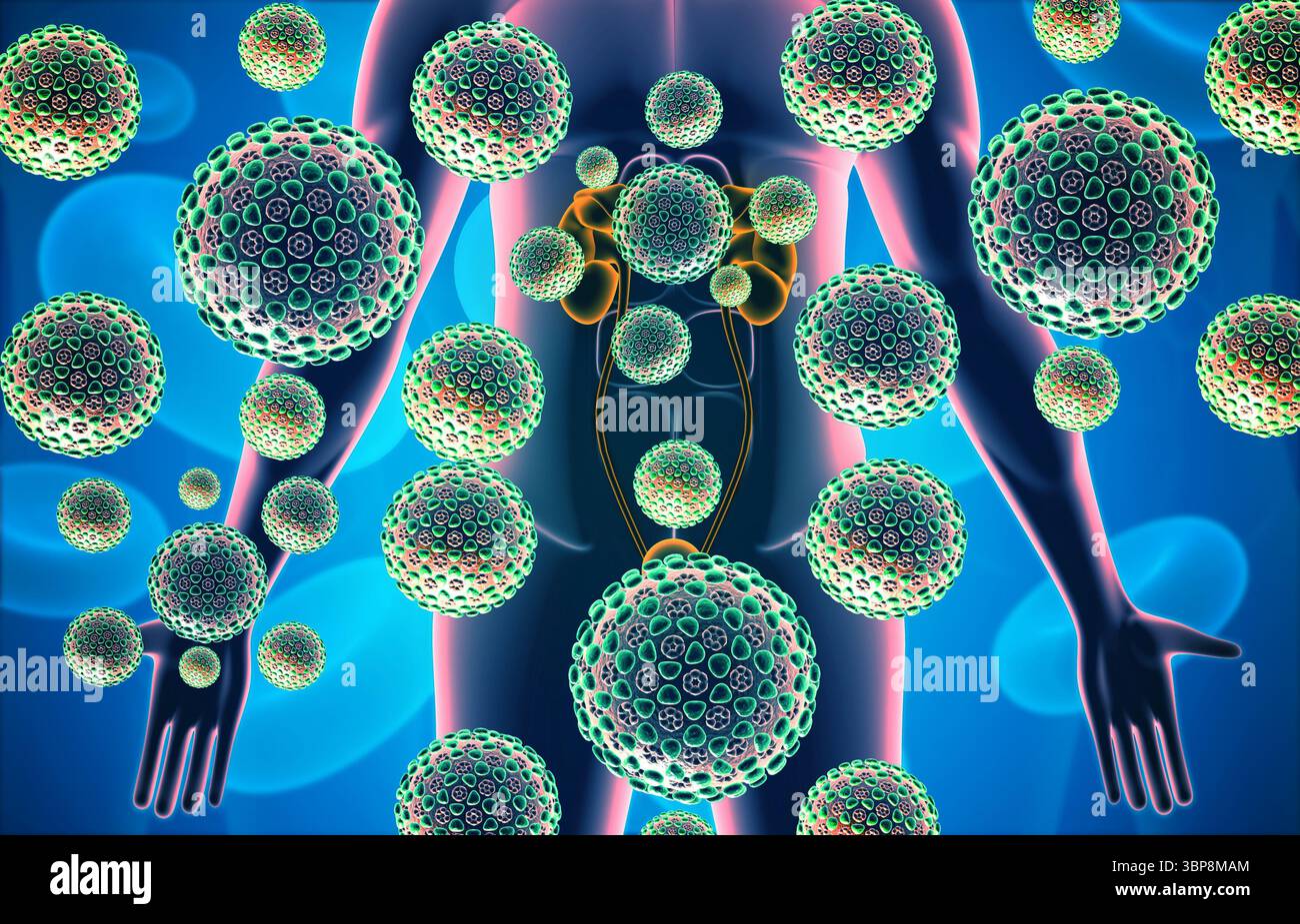 Human body with virus. 3d illustration Stock Photo - Alamy
