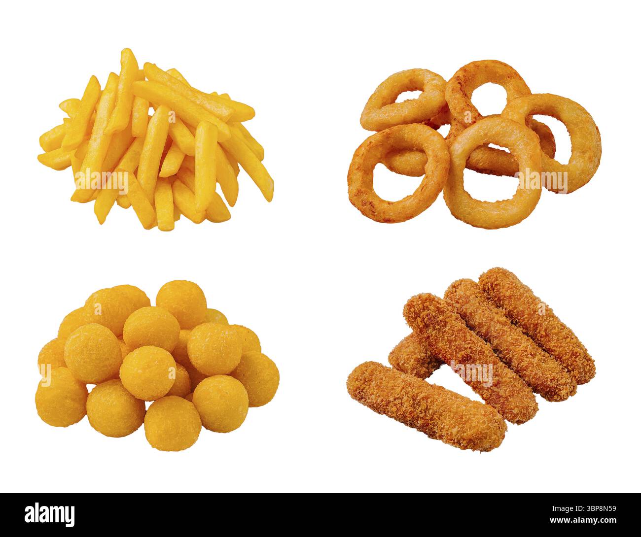 Variety appetizing fried snacks Cut Out Stock Images & Pictures - Alamy