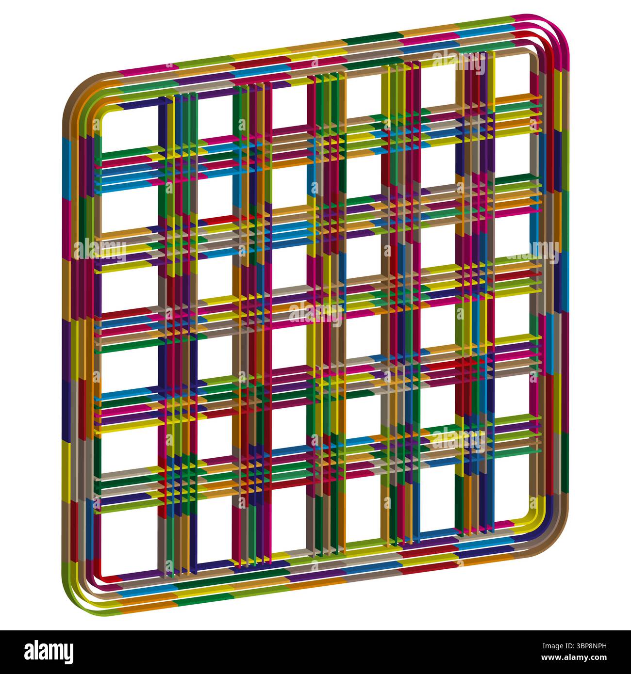 Colorful grid pattern. Intersecting line design. Abstract geometric ...