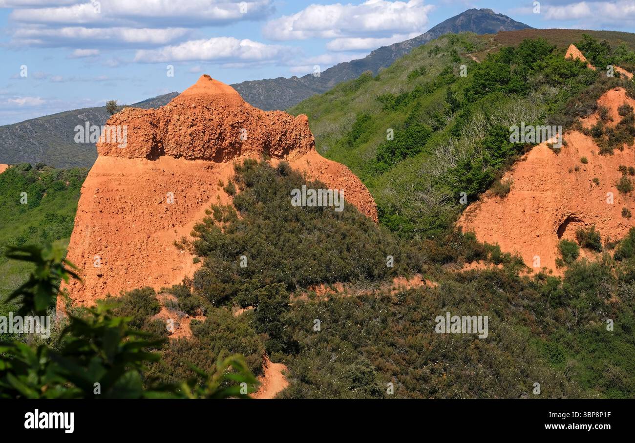 The unique landscape of Las Medulas in Galicia, Spain, shaped by gold ...