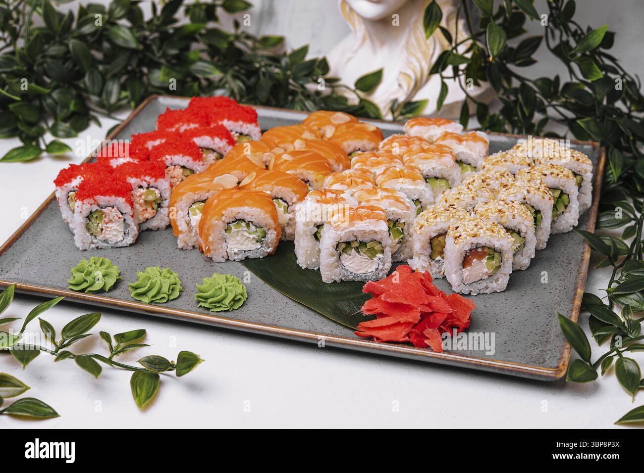 Food, Four different types of sushi rolles Stock Photo - Alamy