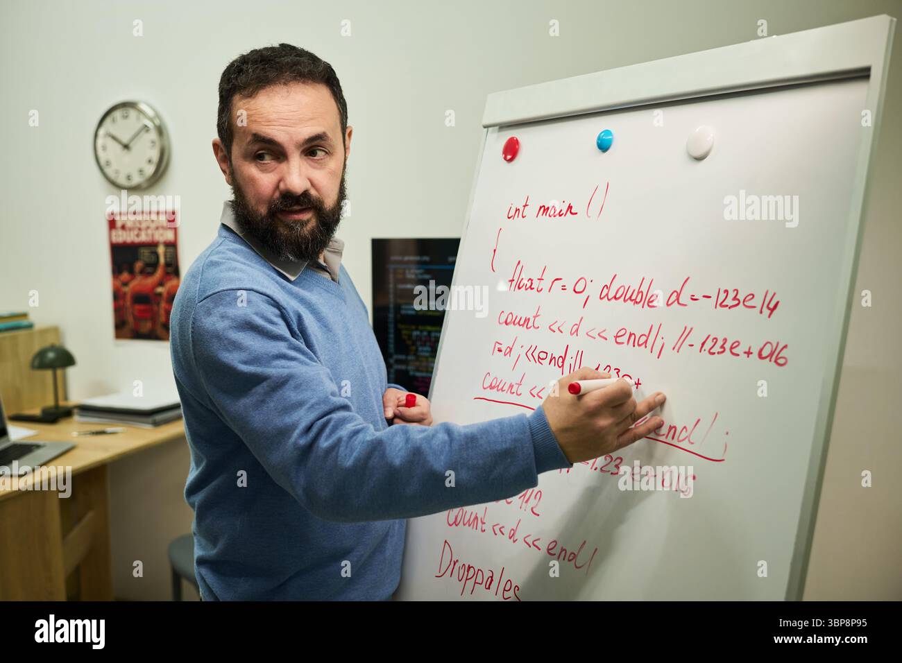 Caucasian man explaining programming hi-res stock photography and ...
