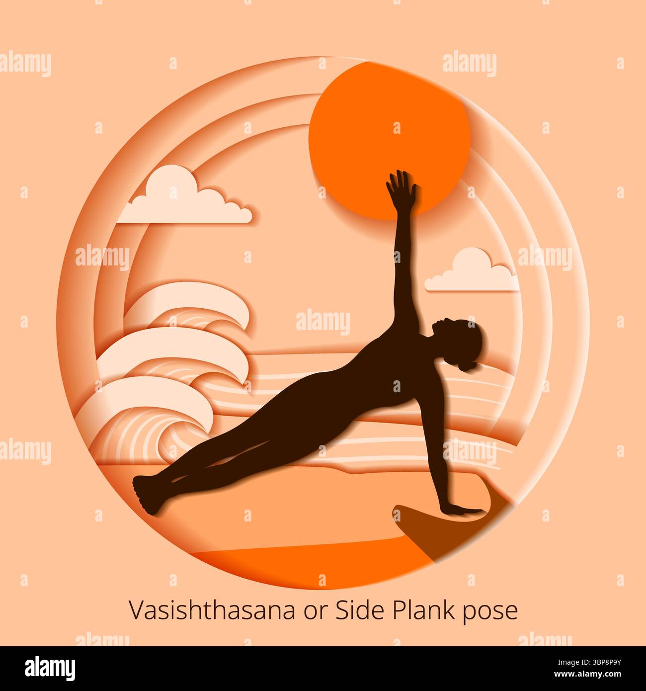 Vasishthasana yoga pose. Side Plank yoga pose. International Yoga Day ...