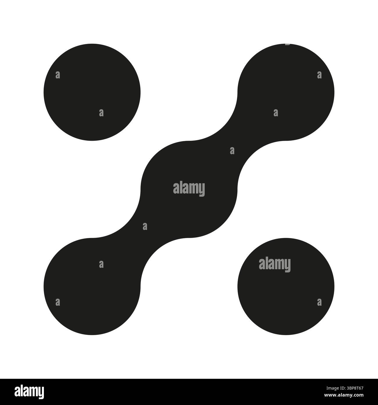 Metaball logo. Connected dots icon. Circles pattern symbol. Texture abstract element. Connected ...