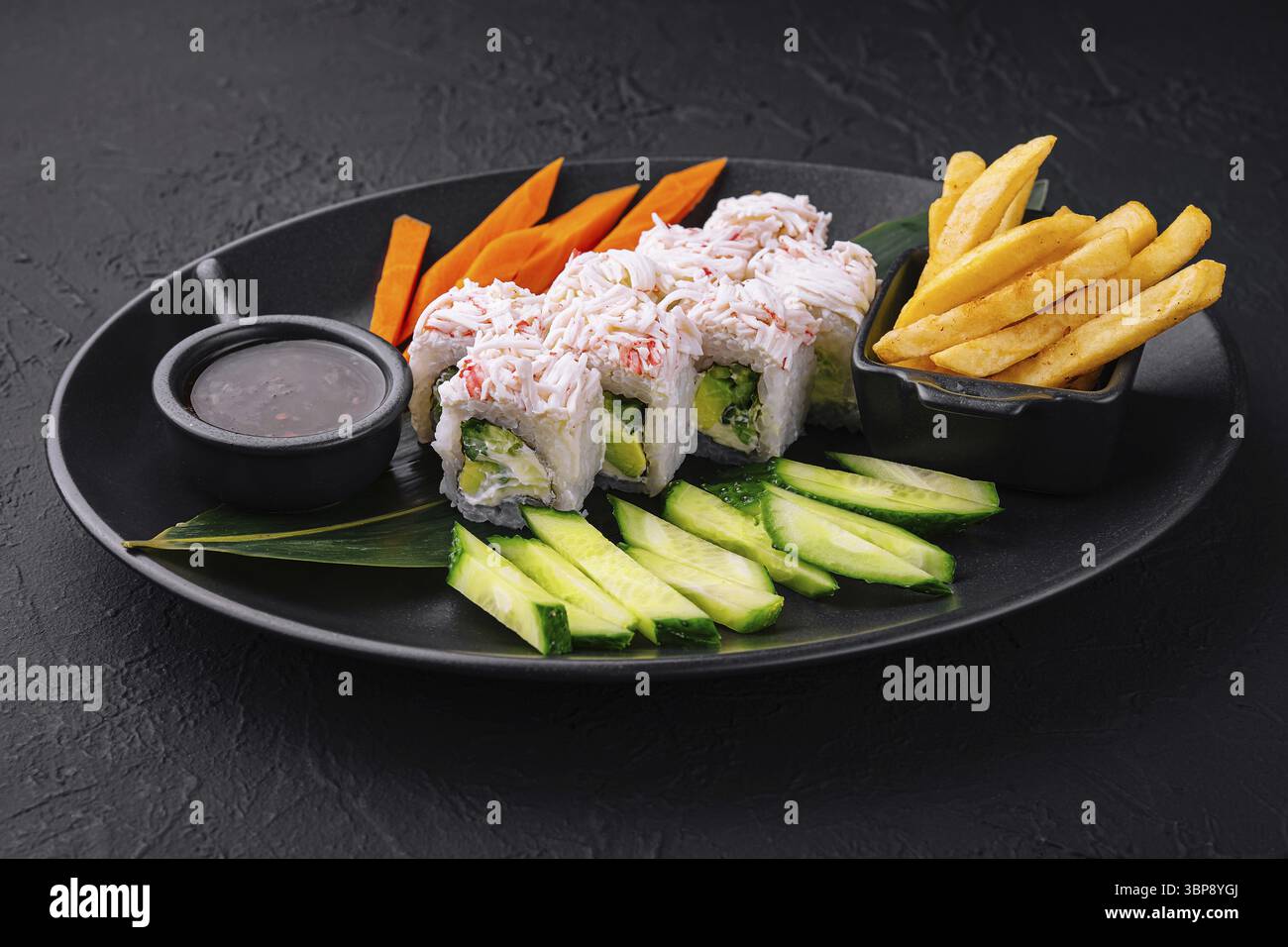 Food, Sushi rolls with crab sticks and cucumbers Stock Photo - Alamy