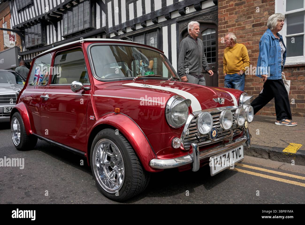 Mini Cooper, 1997, red, stripes, British small car Stock Photo - Alamy
