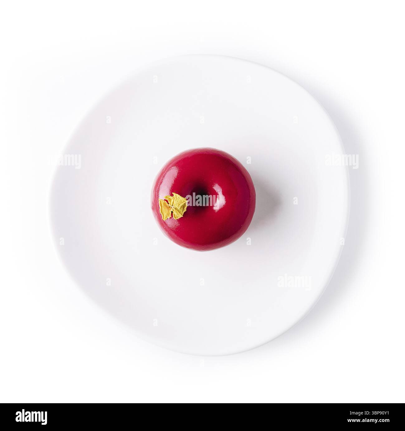 Food, Round cake Raspberry dessert in red glaze Stock Photo - Alamy