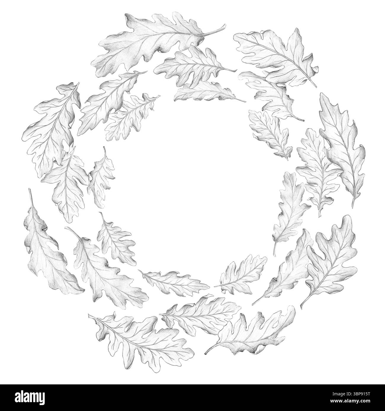Oak leaf wreath Black and White Stock Photos & Images - Alamy