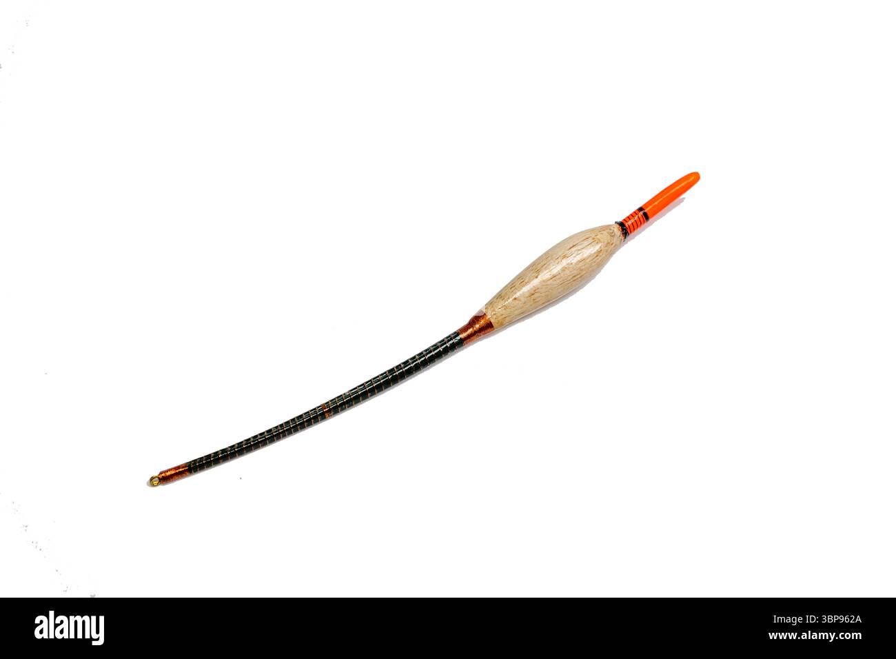 A selection of traditional fishing floats with vibrant tips, used in ...