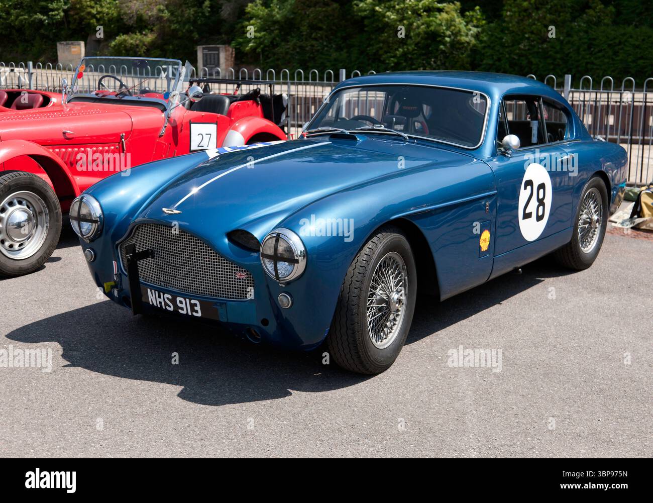Three-quarters Front View of Simon Jefferies, Blue, 1959, Aston Martin ...
