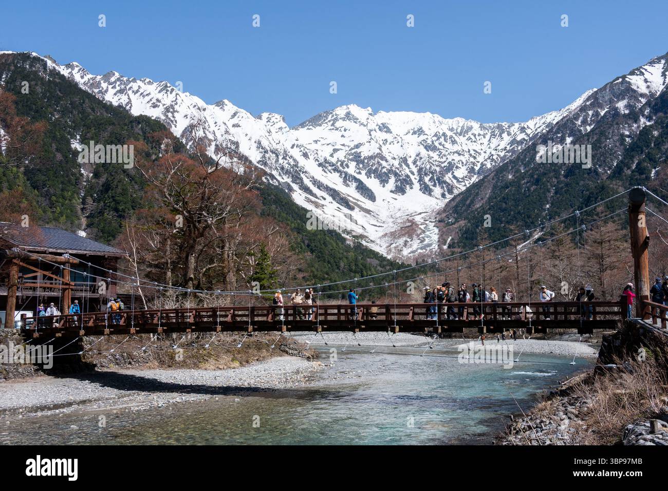 Kamikochi mountain view with Kappa bridge Stock Photo - Alamy