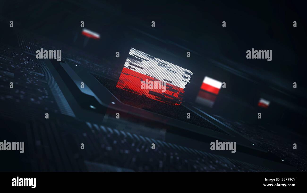 Poland flag on computer cpu hi-res stock photography and images - Alamy