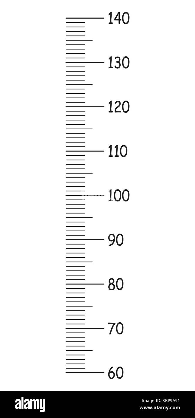 Kids height chart from 60 to 140 centimeters. Template for wall growth ...