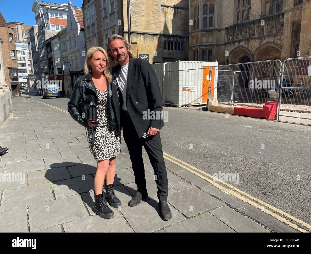 Nigel Adams, 45, poses for a photo with his partner Louise Payne ...