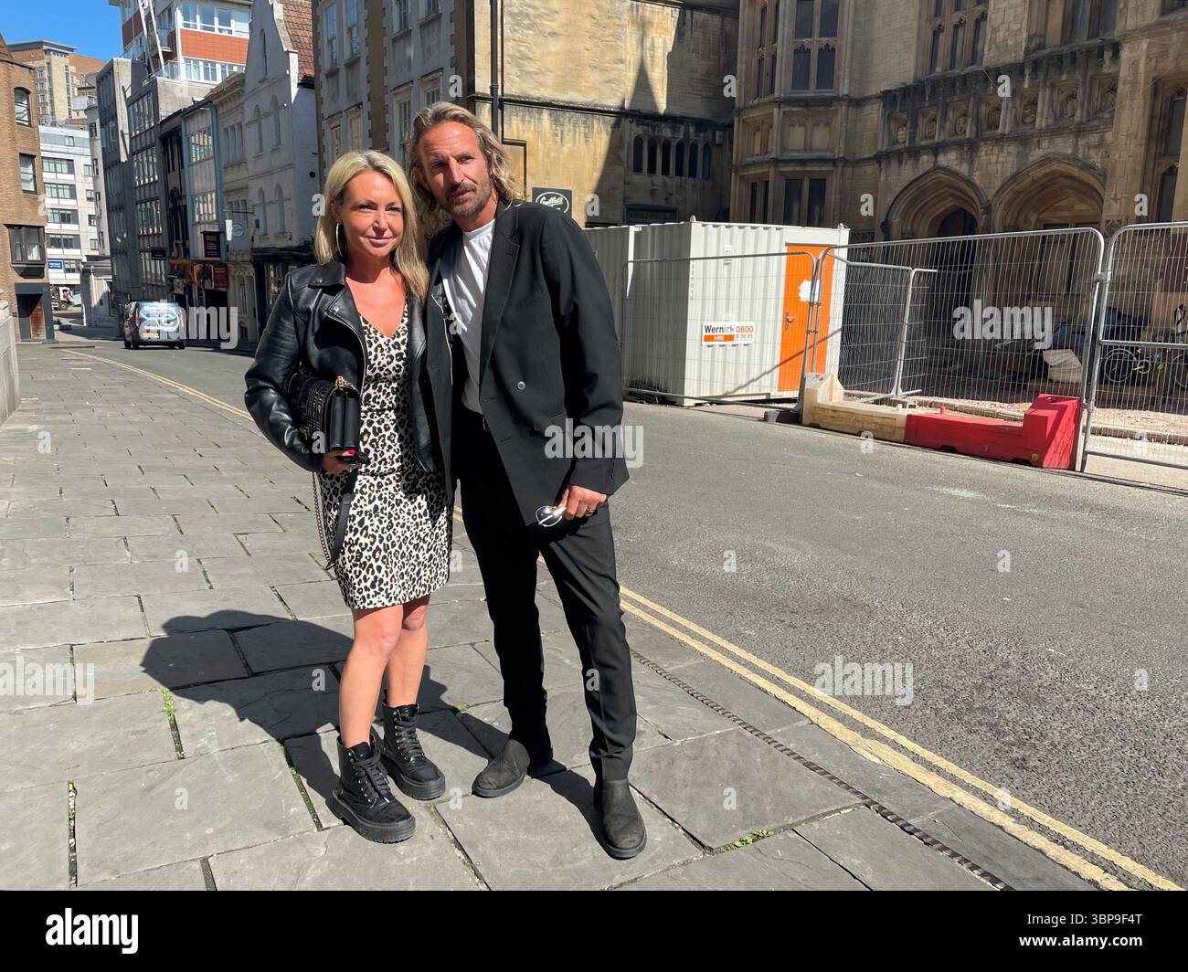 Nigel Adams, 45, poses for a photo with his partner Louise Payne ...