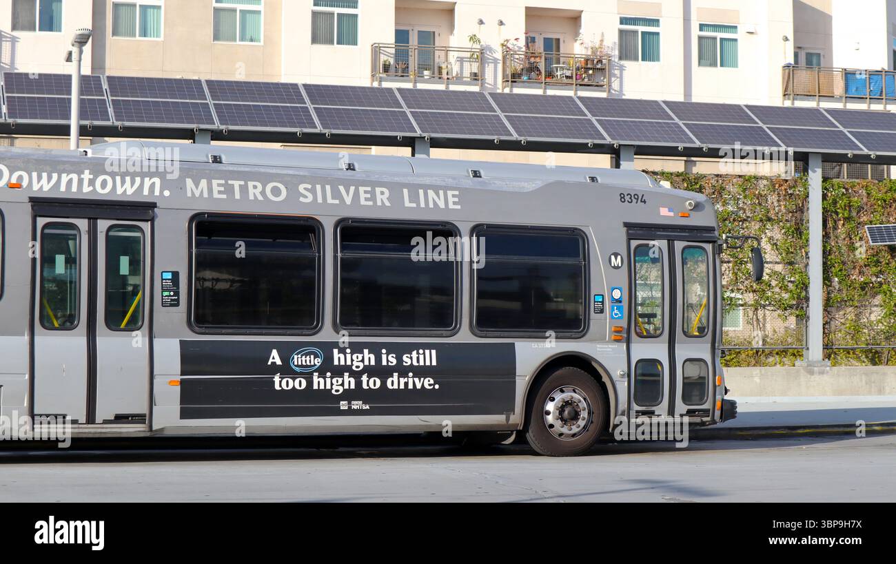 Los Angeles, California: LA Metro J Line (Silver Lane) Bus. LA METRO is ...