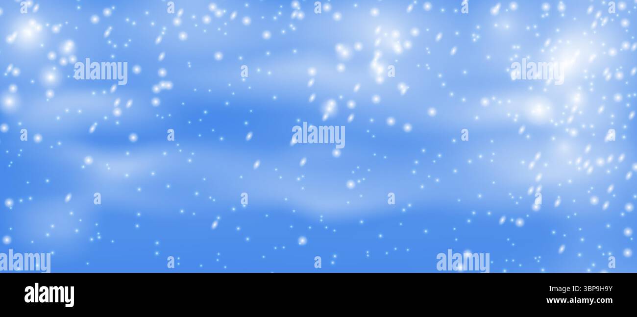 Snowfall on blue background, Christmas snowflakes bg overlay, Snowstorm ...