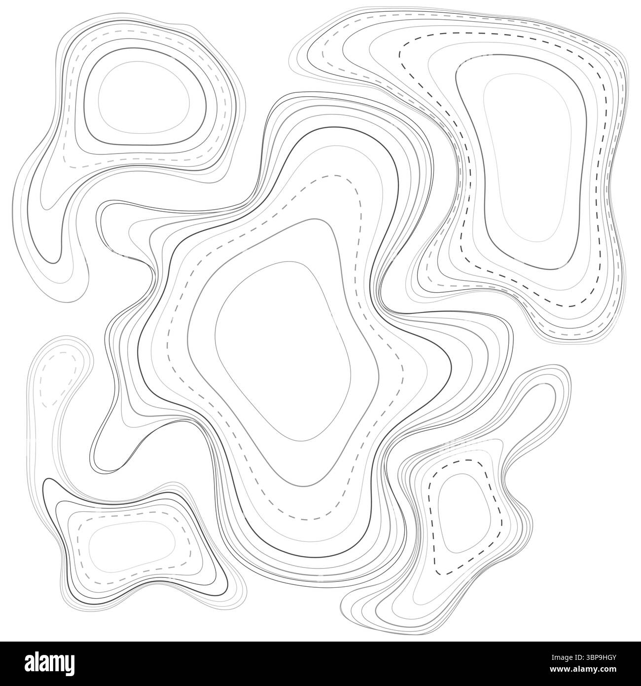Topographic map grid relief Cut Out Stock Images & Pictures - Alamy