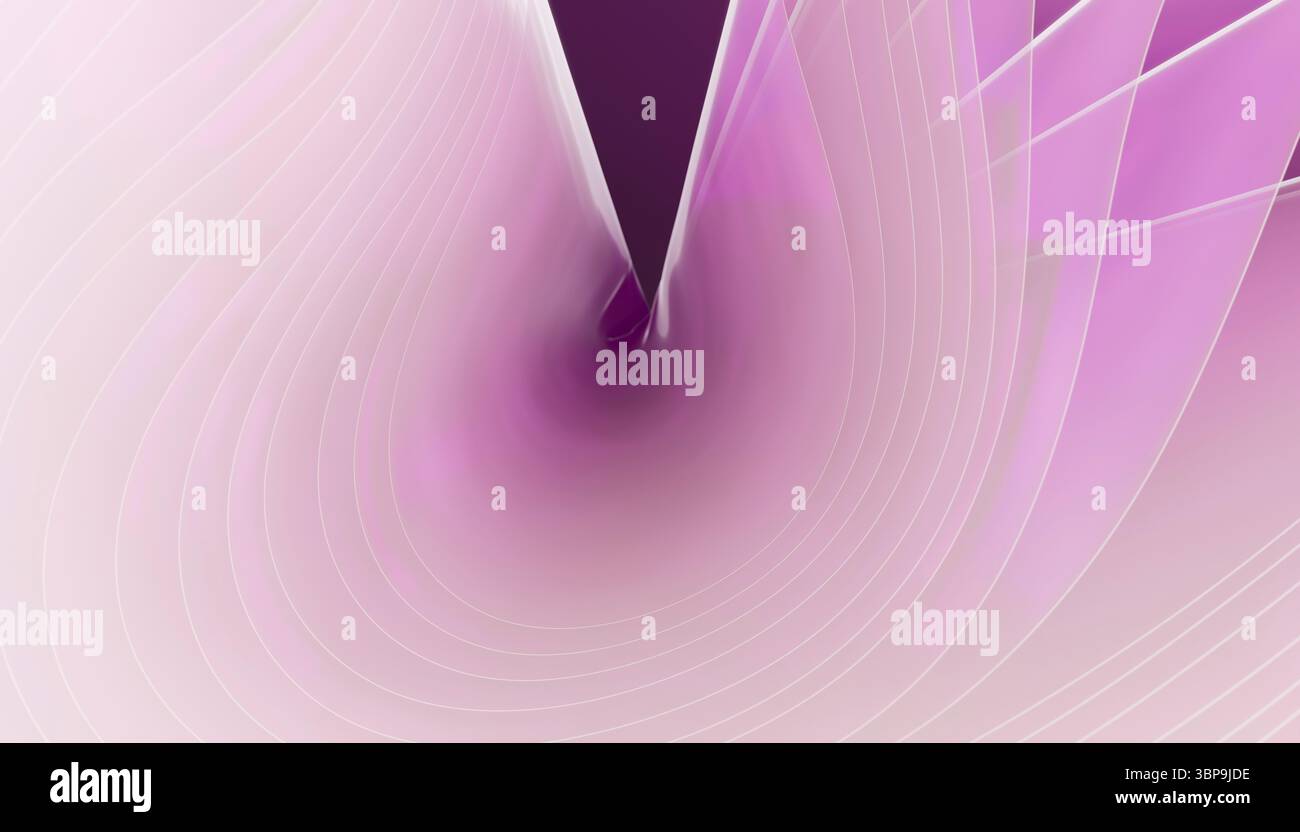 Abstract pink and purple swirling vortex with gradient lines and curves ...