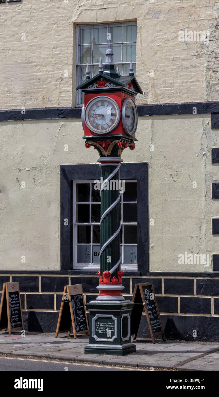 Diamond Jubilee clock, Cricklade, Wiltshire. Erected in 1898 to ...