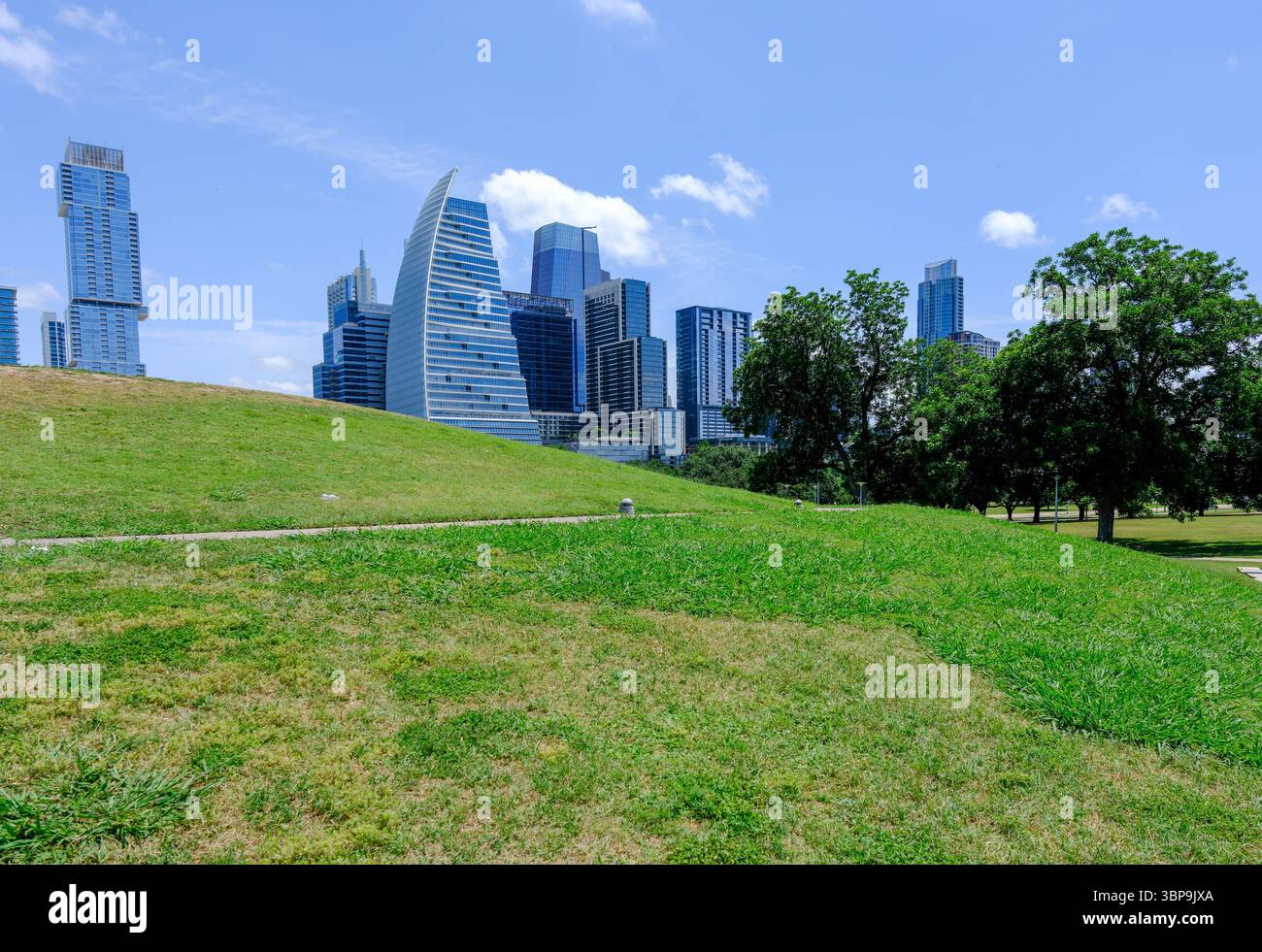 27 MAY 2025 - Austin, TX, USA - The Block 185 tower in downtown Austin. The tower topped out in ...