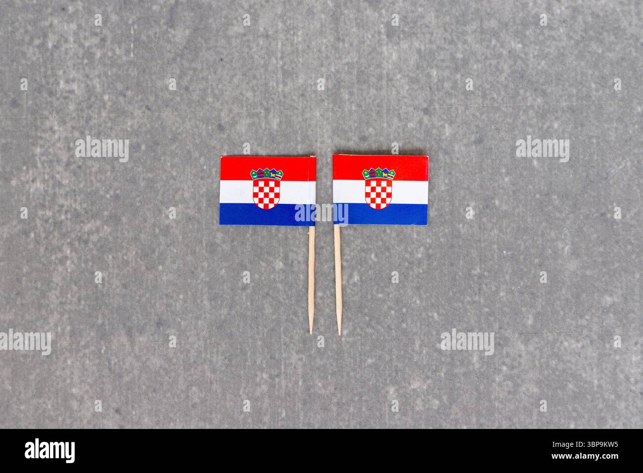 Two Croatian Flags Side by Side on Gray Background Stock Photo - Alamy