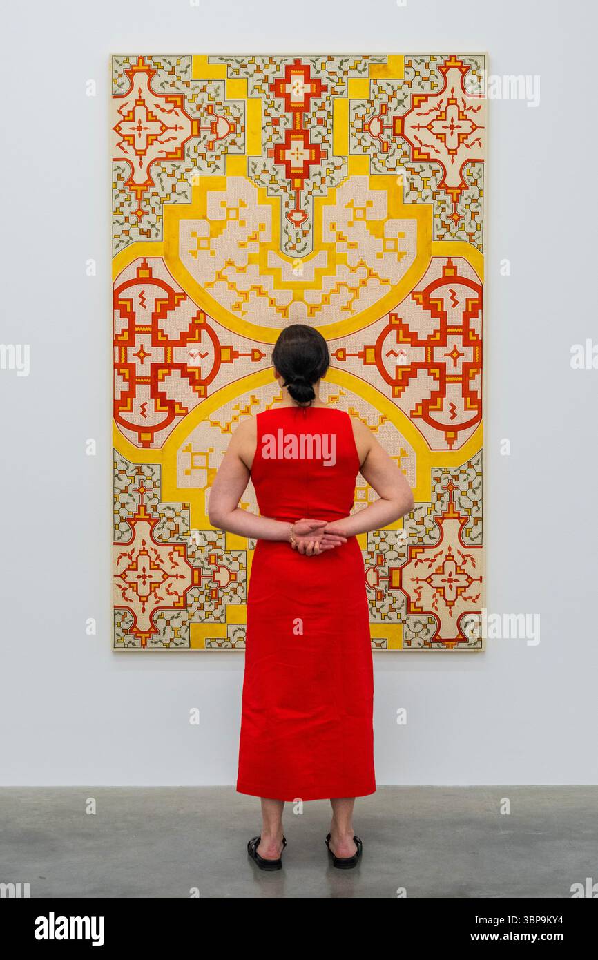 London, UK. 7th July, 2025. Untitled (Ani Maya Shao Punté Kené) 2024 - Paintings by Peruvian ...