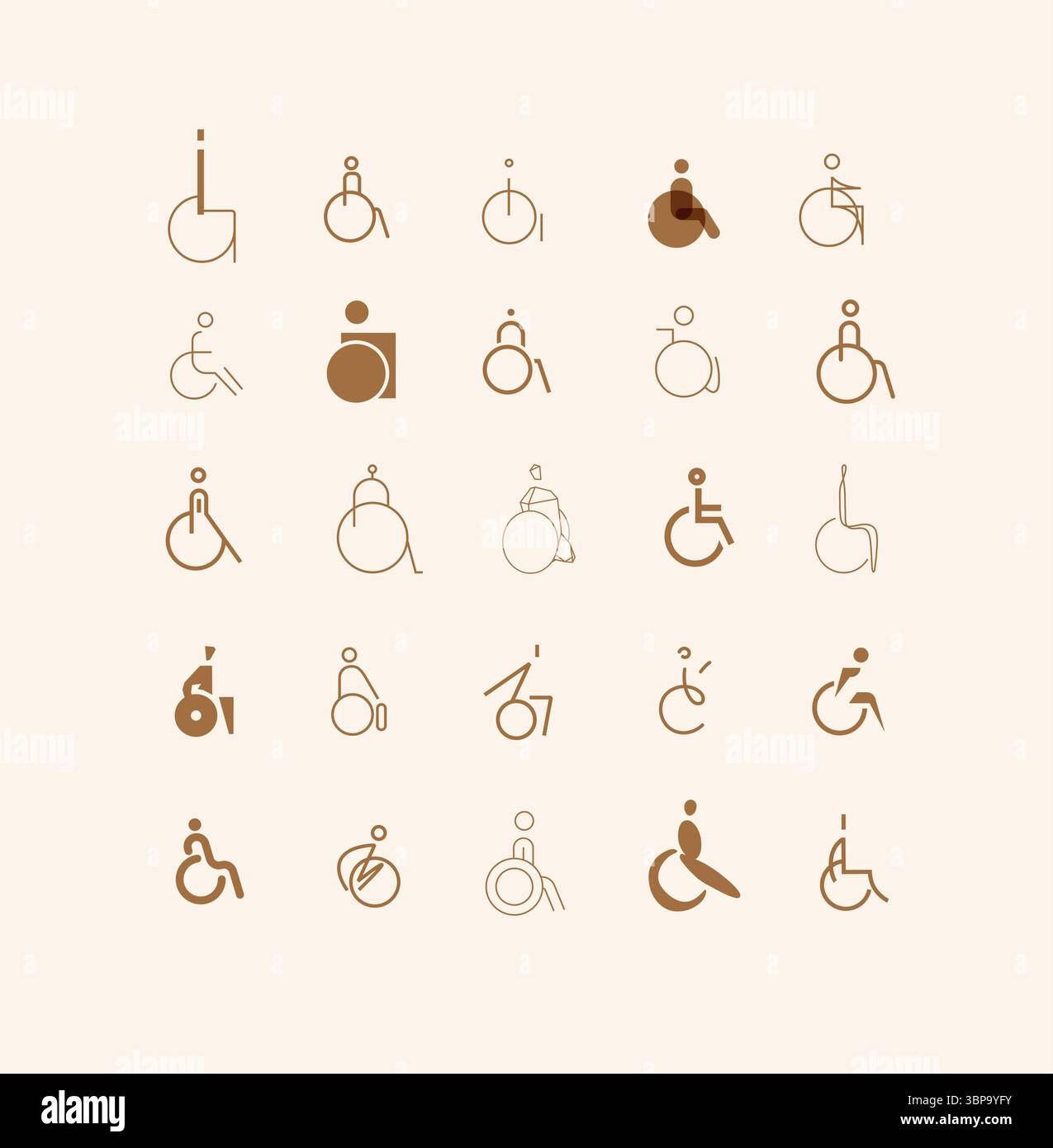 Accessible icons, inclusive toilet symbols and disability signs for ...