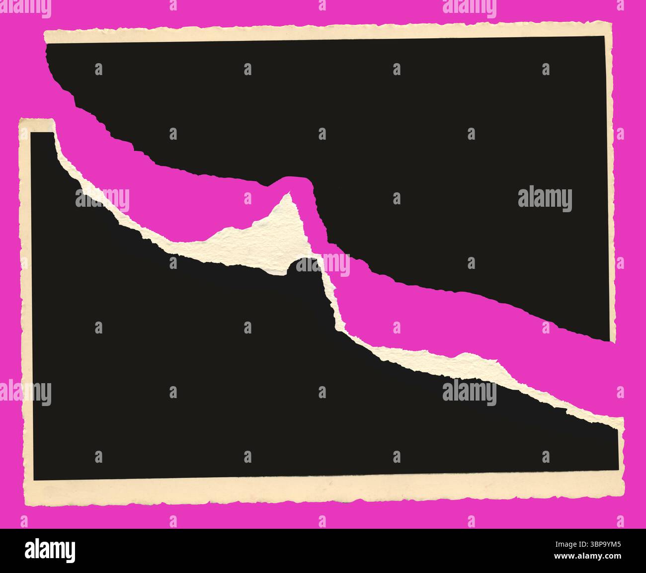 torn old blank photograph, photo frame, divorce, contradiction, concept ...