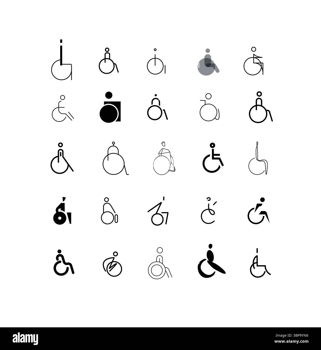 Accessible icons, inclusive toilet symbols and disability signs for ...