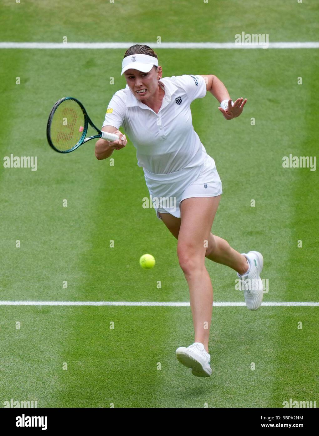 Ekaterina Alexandrova in action against Belinda Bencic on day eight of ...