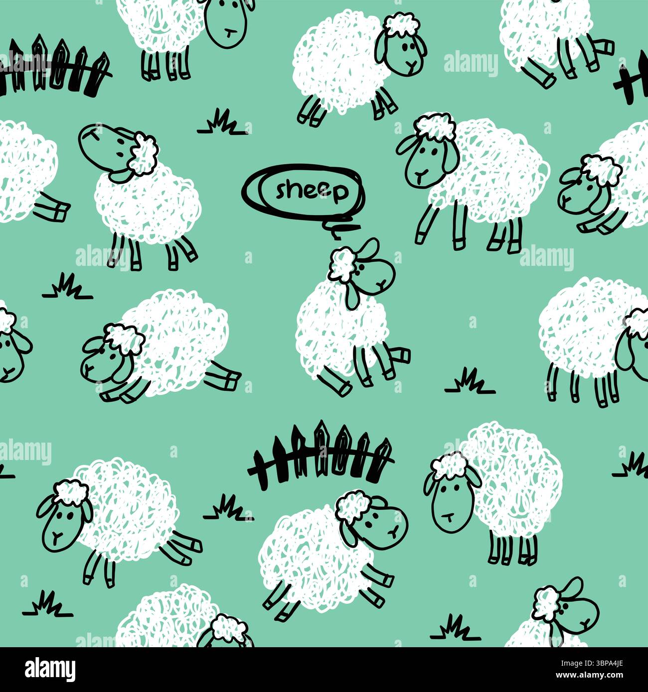 funny sheep doodle vector set Stock Vector Image & Art - Alamy